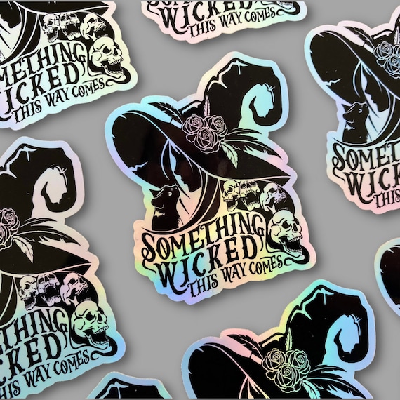 Holo Halloween Sticker Witch With Cat Holographic Gothic - Etsy