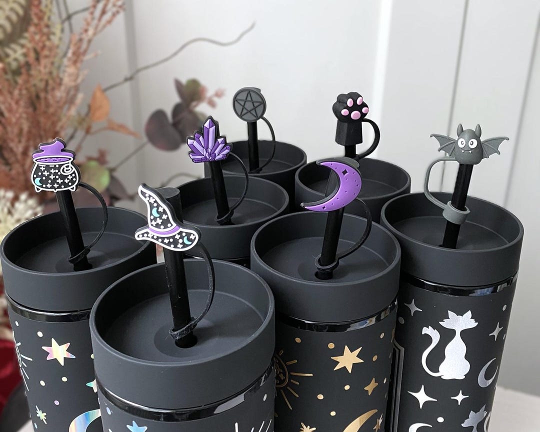 Witchy Halloween Straw Topper, Straw Cover, Straw Closure - Etsy