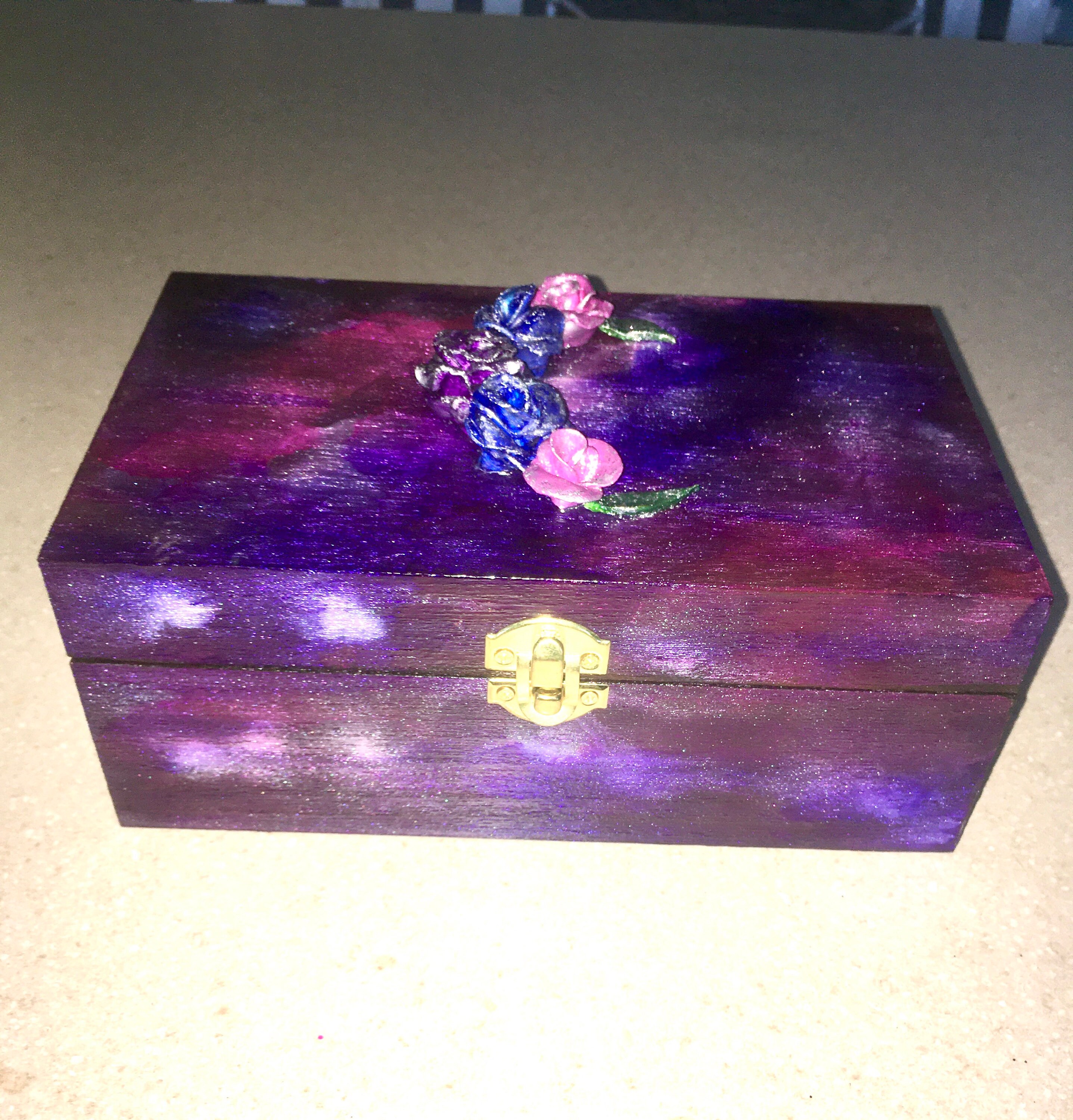 Home & Living Boxes & Bins Hand painted box Wooden Box 3D Roses Clay ...