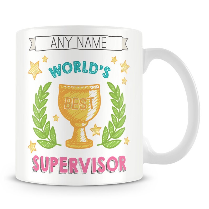 Supervisor Mug Personalised Gift - Worlds Best Supervisor - Etsy