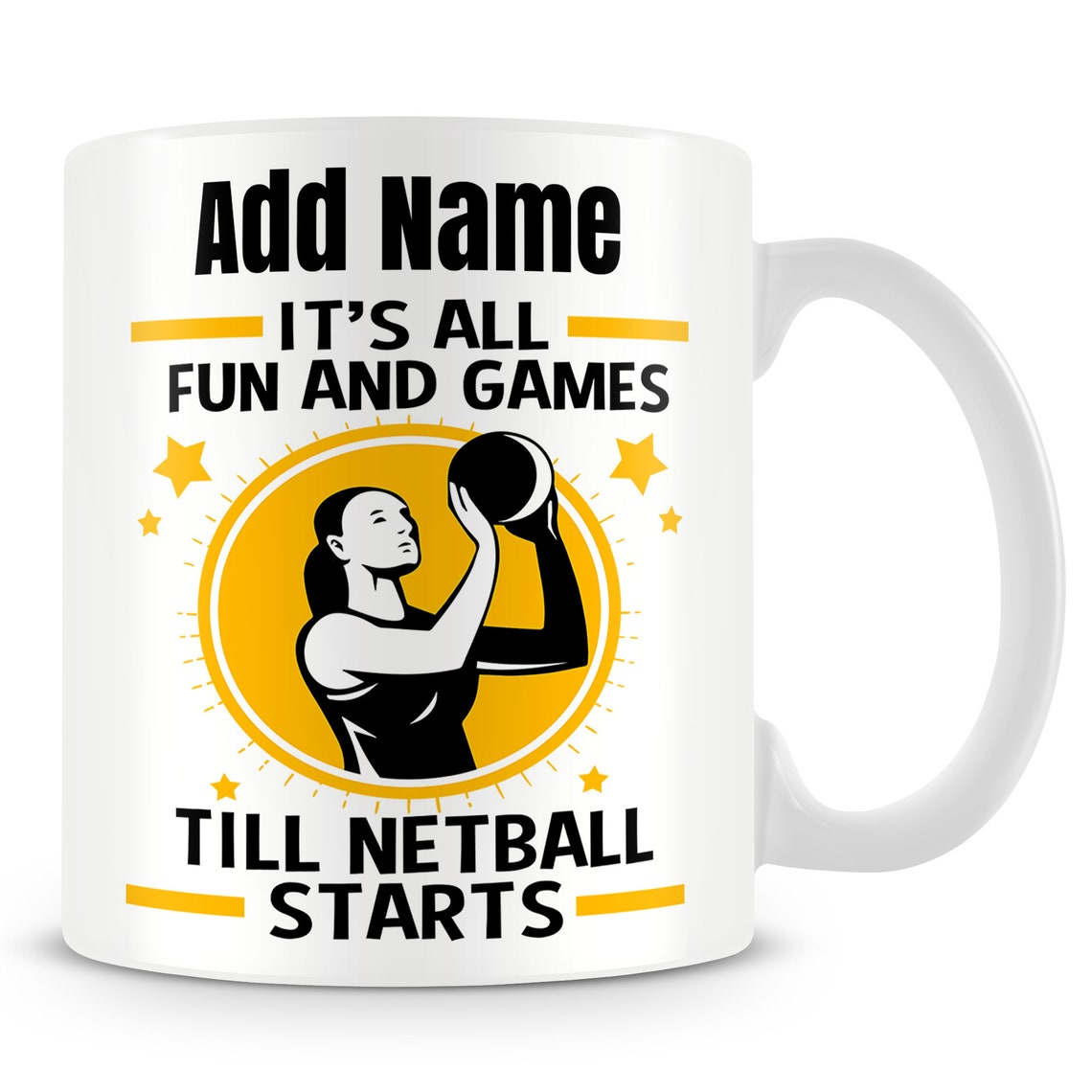 Netball Mug Personalised Gift It's All Fun and Games Till Netball ...