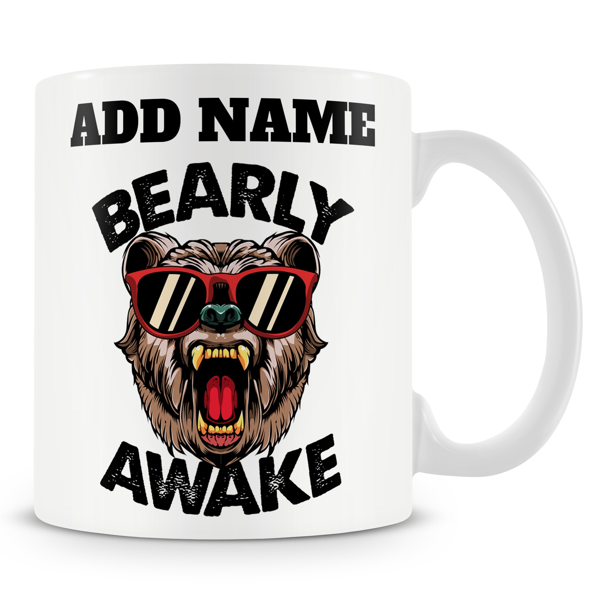 Bear Pun Mug Personalised Gift Bearly Awake - Etsy