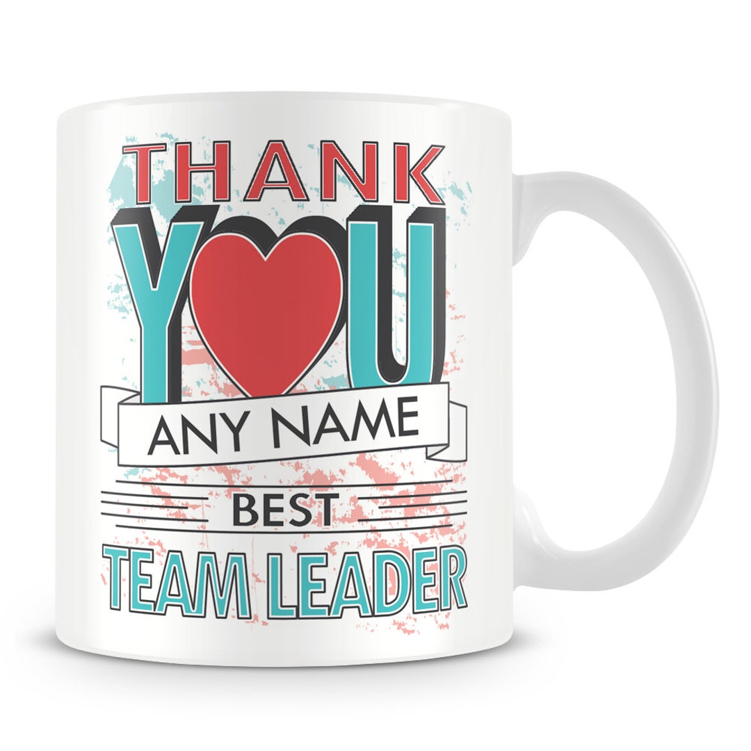 Team Leader Mug Personalised Gift - Thank You Team Leader - Etsy Italia