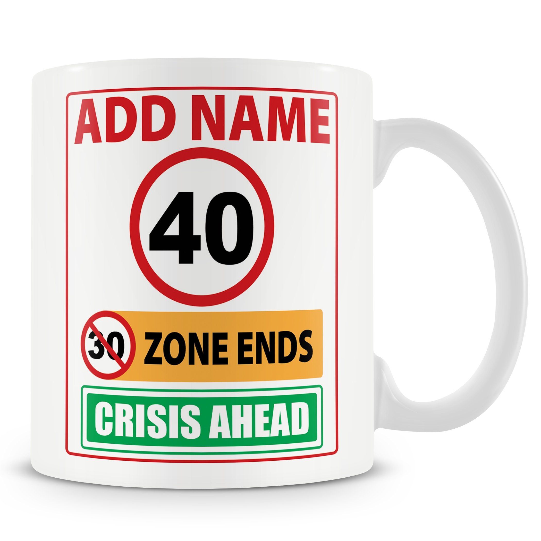 40th Birthday Personalised Mug 30 Zone Ends Mug | Etsy