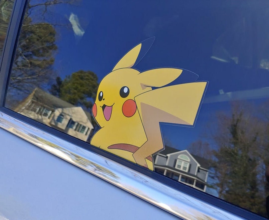 Pikachu Car Decal Electric Mouse Laptop Sticker Diecut Window Peeker ...