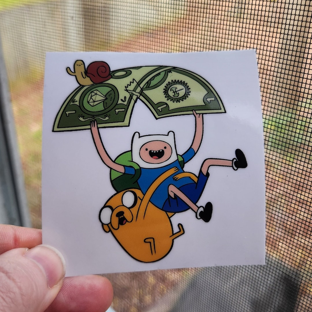 Mini Finn and Jake Sticker Adventure Time Window Diecut Sticker Funny ...