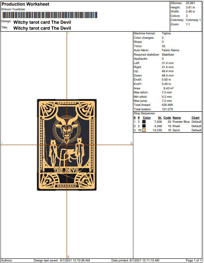 The Devil Tarot Card | Embroidery Design - Etsy