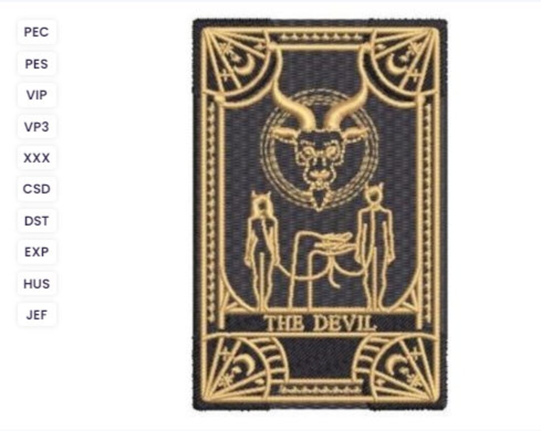 The Devil Tarot Card | Embroidery Design - Etsy