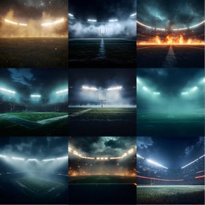 Football Background, Football Stadium Lights With Fog Smoke, Football ...