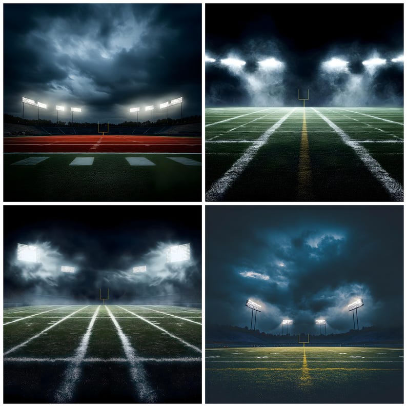 Football Stadium Background With Fog and Stadium Lights, Football ...