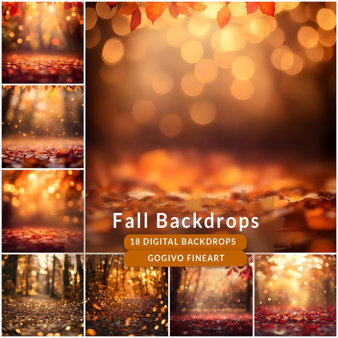 Autumn Bokeh Digital Photo Backdrops, Fall Photography Backgrounds ...