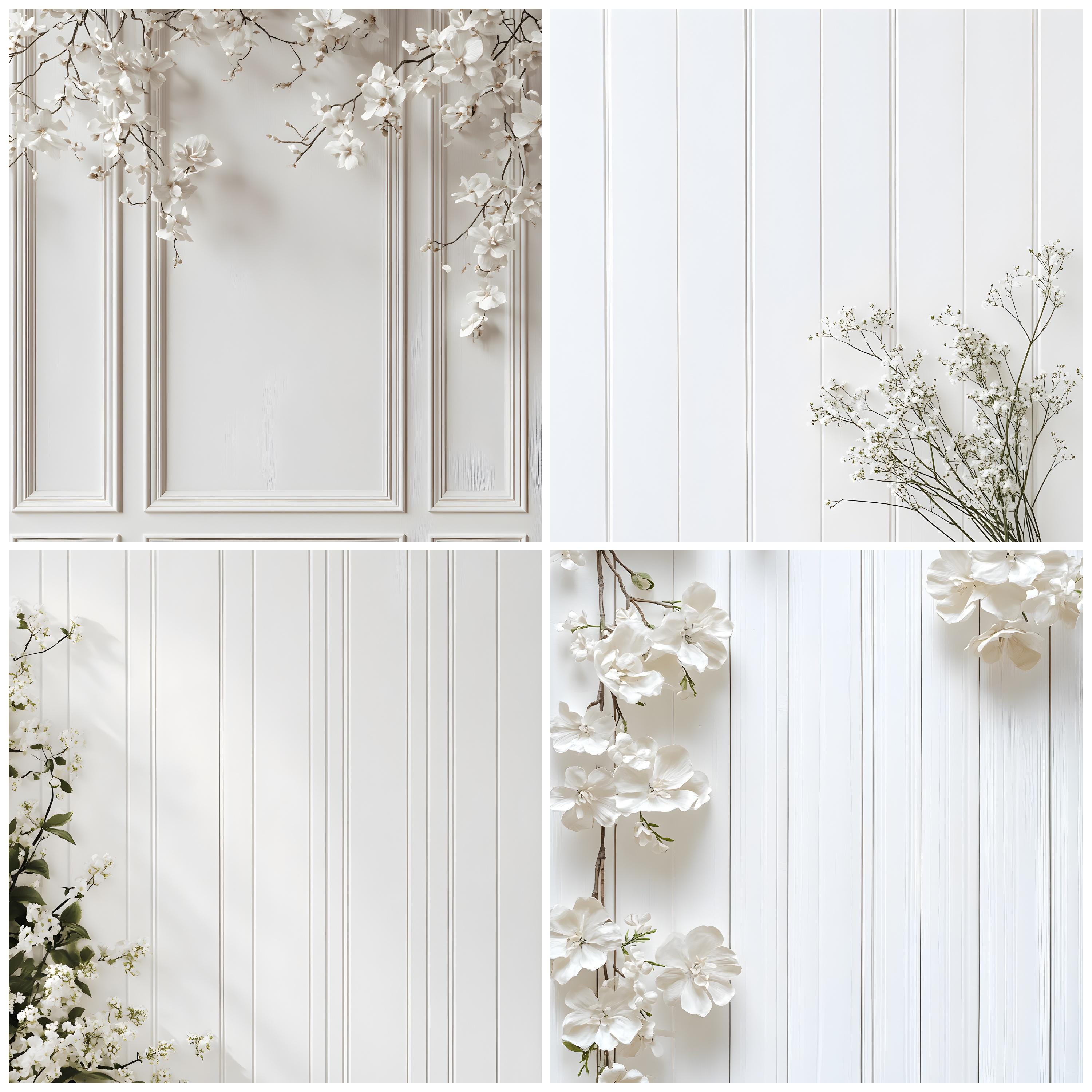 White Panel Wall Digital Backdrop Set Maternity Backdrop Overlays ...