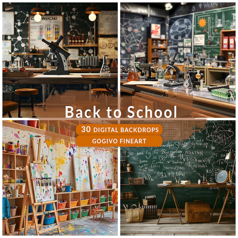 School Digital Background - Etsy