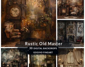 Old Master Maternity Digital Backdrop Overlays, Vintage Grunge Wall ...