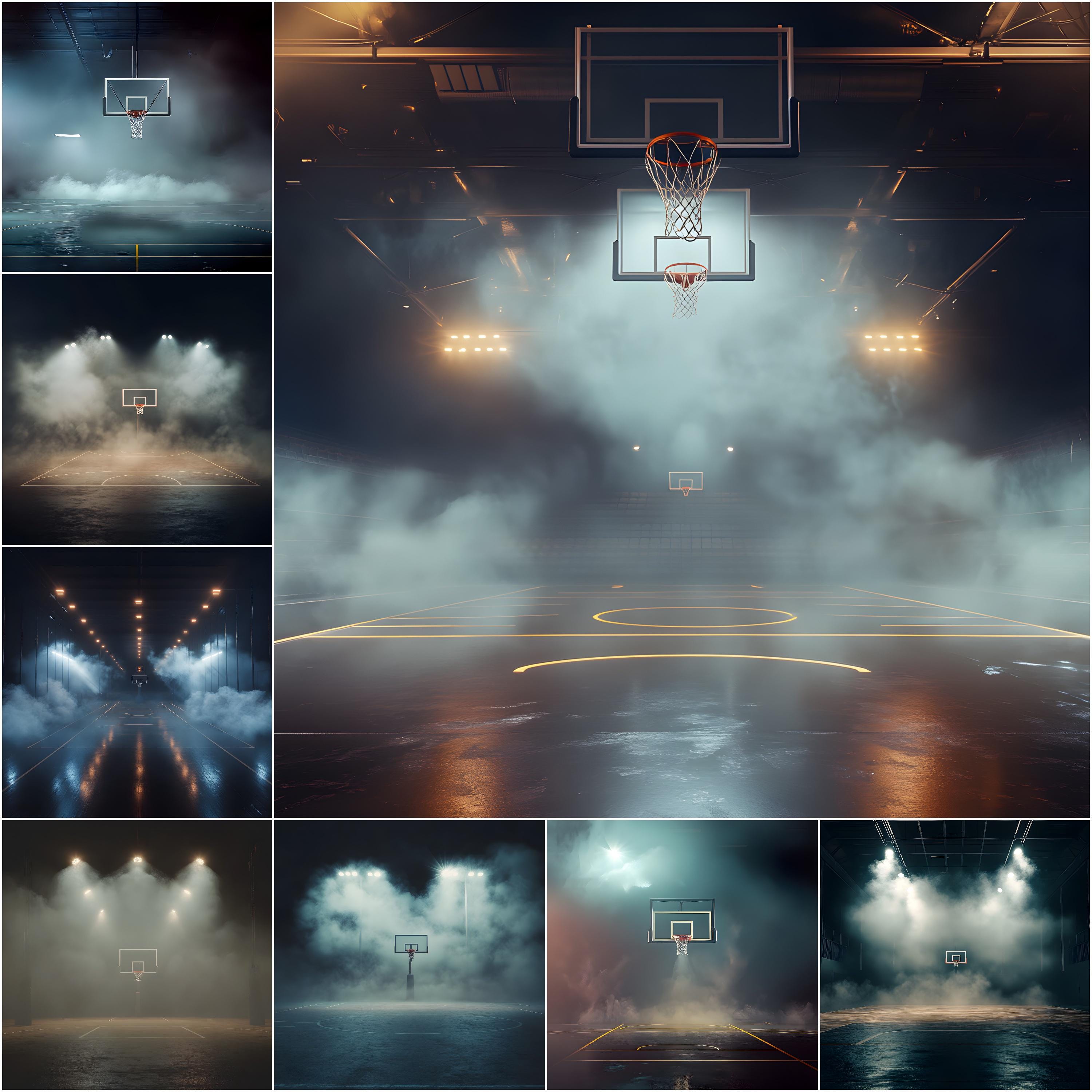 Basketball Court Digital Backdrops for Sports Photography | Fog, Smoke ...