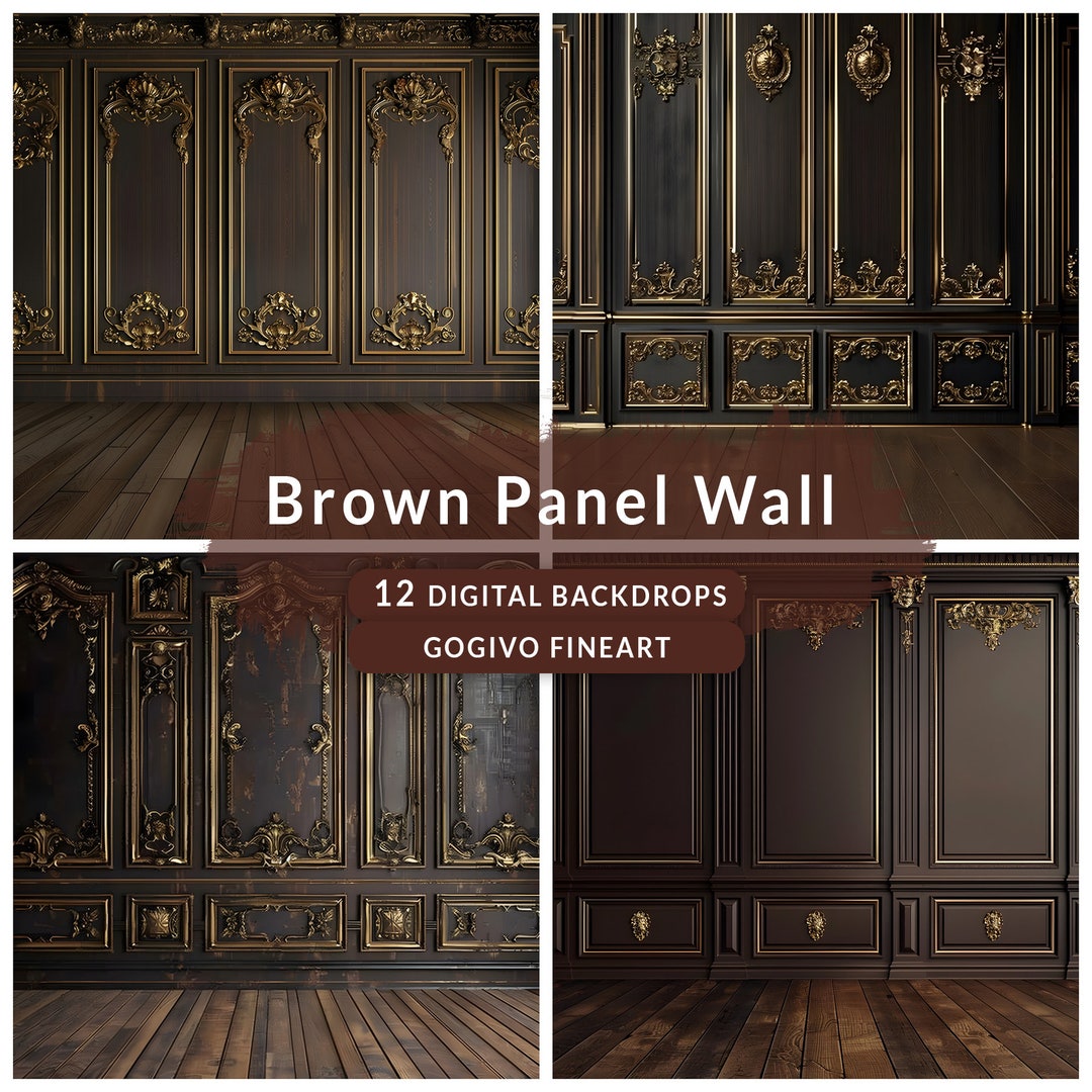 Brown Panel Wall Digital Backdrop Set Maternity Digital Backdrop ...