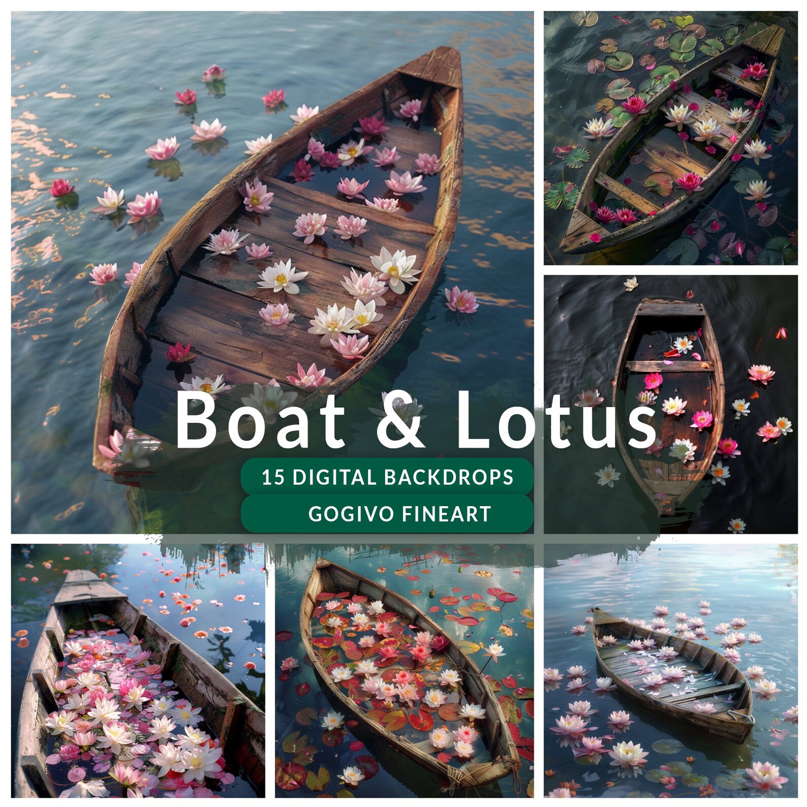Floral Seas Digital Backdrops Floral Boat Maternity Digital Backdrop ...