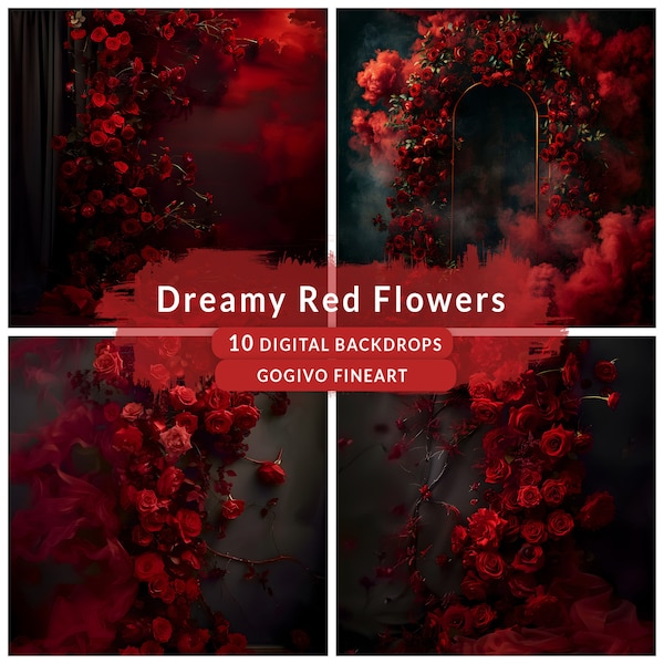 Red Digital Backdrop - Etsy