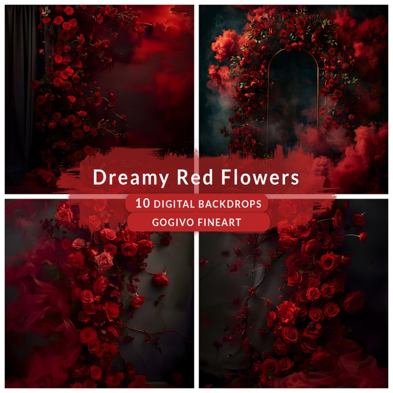 Red Digital Backdrop - Etsy