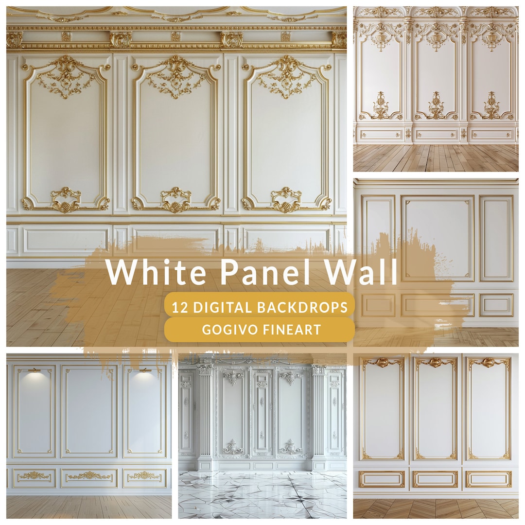 White Panel Wall Digital Backdrop Set Maternity Backdrop Overlays ...