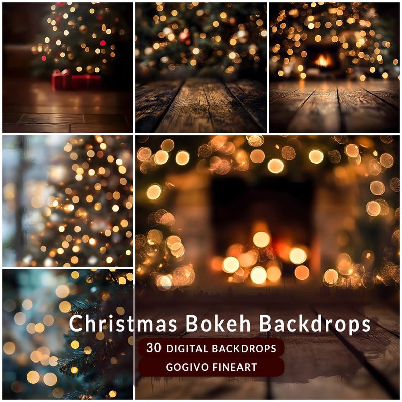 Christmas Bokeh Digital Photography Backdrops, Christmastime Digital ...