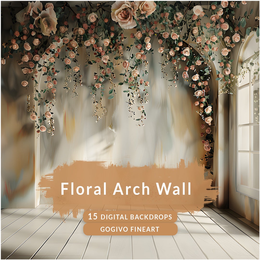 Floral Minimal Arches Digital Backdrops Maternity Digital Backdrop ...
