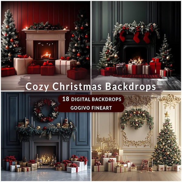 Christmas Digital Backdrop - Etsy