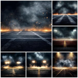 Smoky Stadium Digital Backgrounds, Sports Photography Backdrop, Sports ...