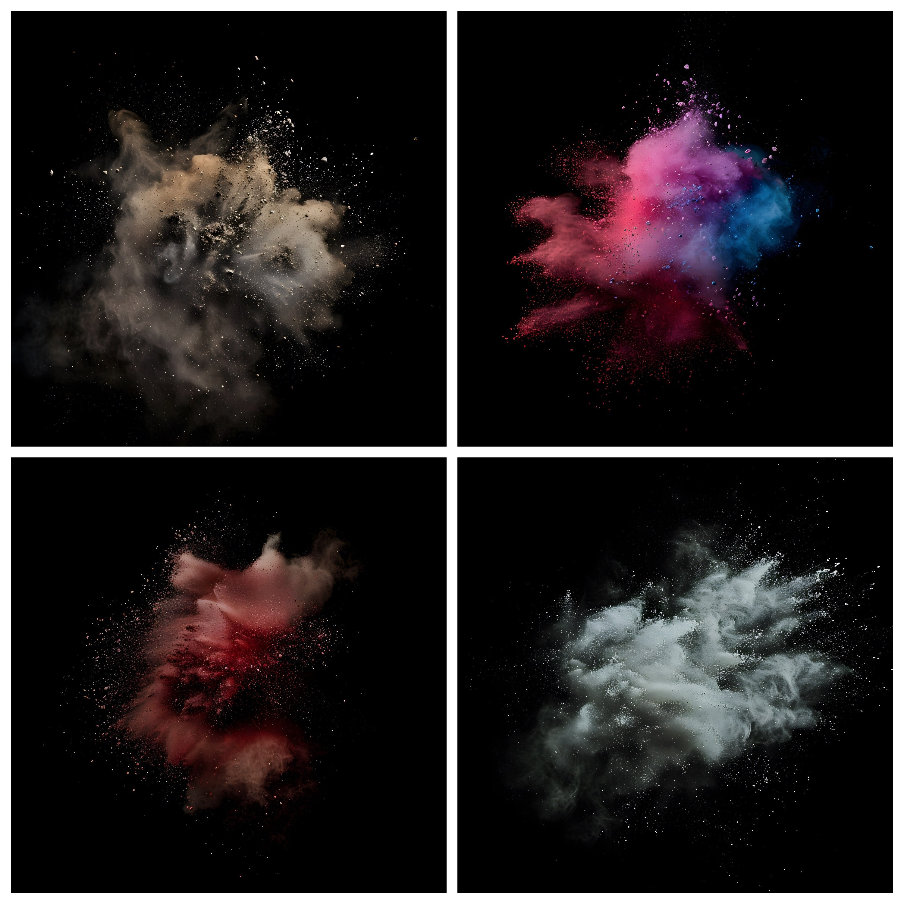 Explosion Color Powder Digital Backdrop Colored Smoke Bomb Explosion ...