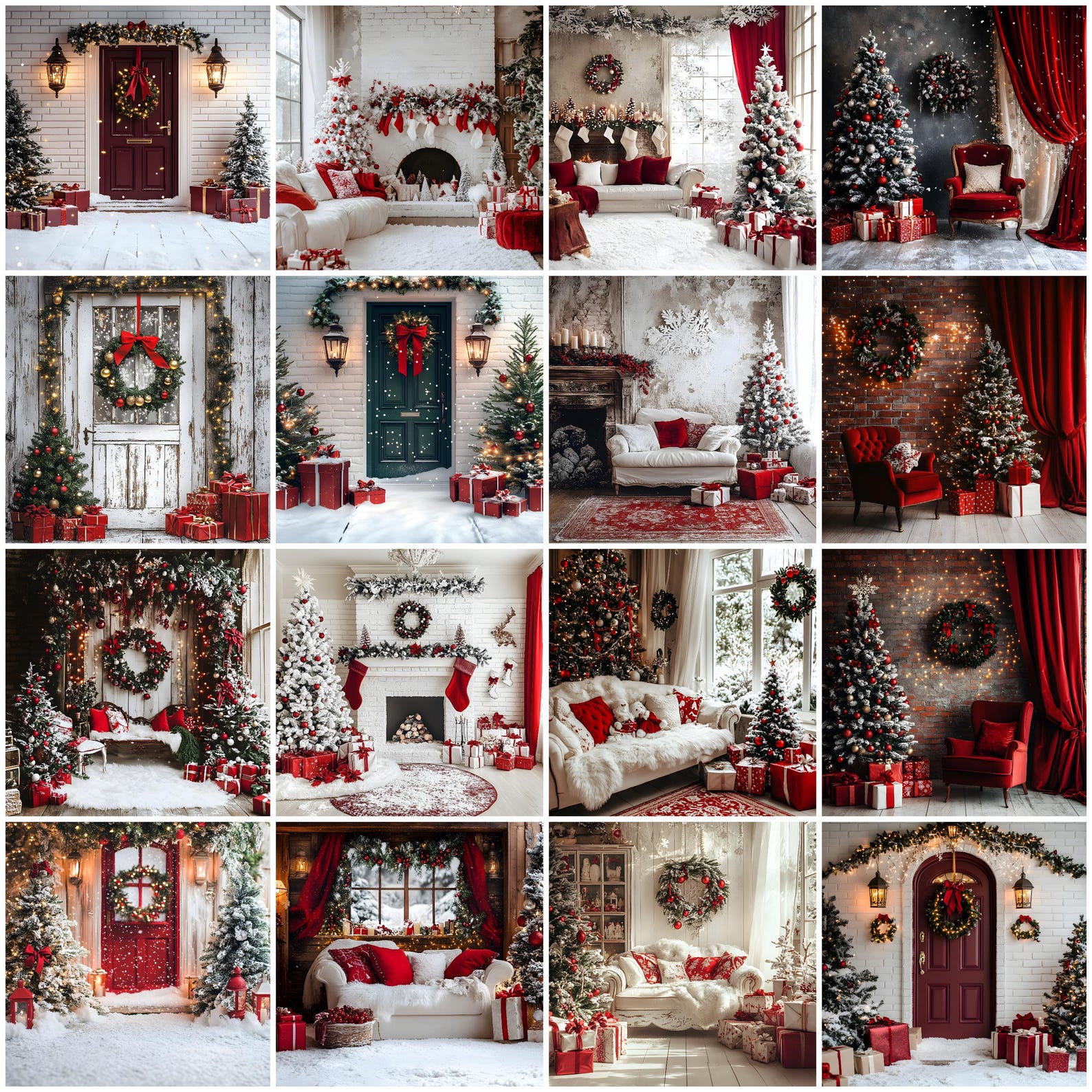 Christmas Digital Backdrops Christmastime Digital Photography Backdrop ...