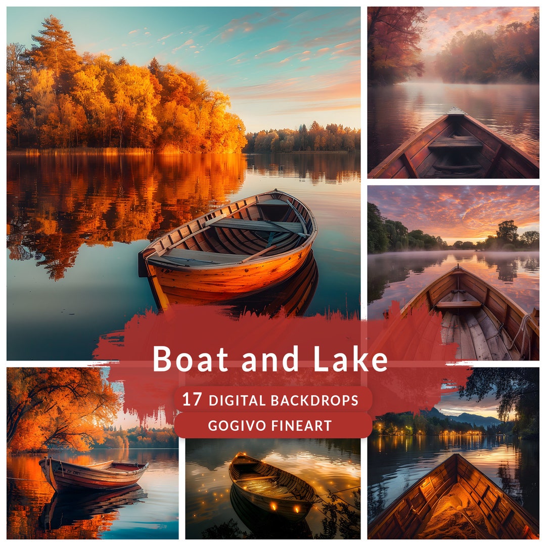 Boat in Lake Digital Backdrop Maternity Digital Backdrop Overlays ...