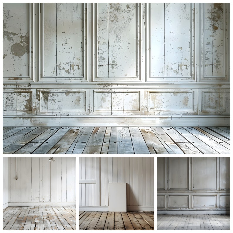 Rustic White Panel Wall Digital Backdrop Set Maternity Digital Backdrop ...