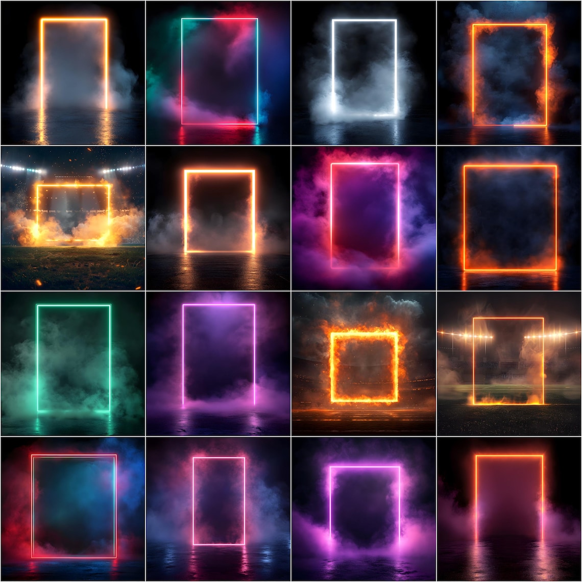 Sports Neon Light Backdrops, Fog Overlays, Sports Digital Backgrounds ...