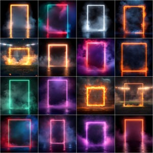 Sports Neon Light Backdrops, Fog Overlays, Sports Digital Backgrounds ...