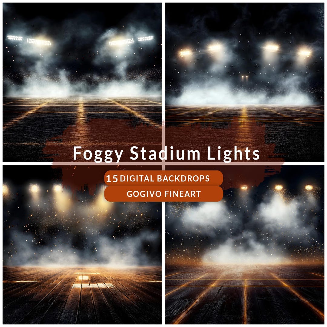Smoky Stadium Digital Backgrounds, Sports Photography Backdrop, Sports ...