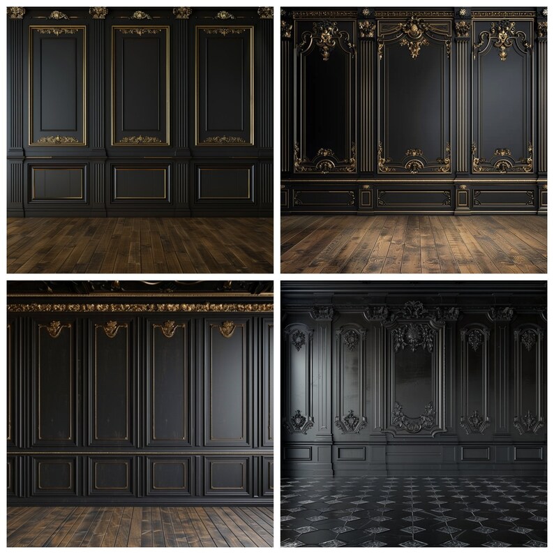 Black Panel Wall Digital Backdrop Set Maternity Digital Backdrop ...