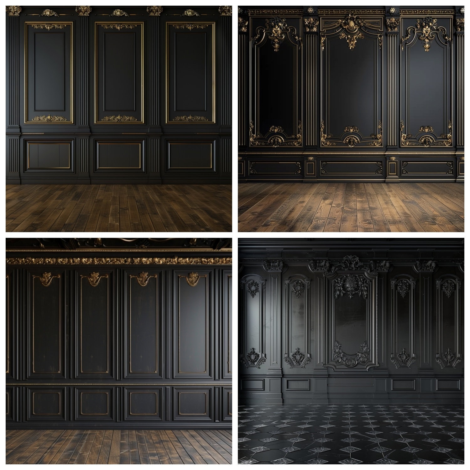 Black Panel Wall Digital Backdrop Set Maternity Digital Backdrop ...