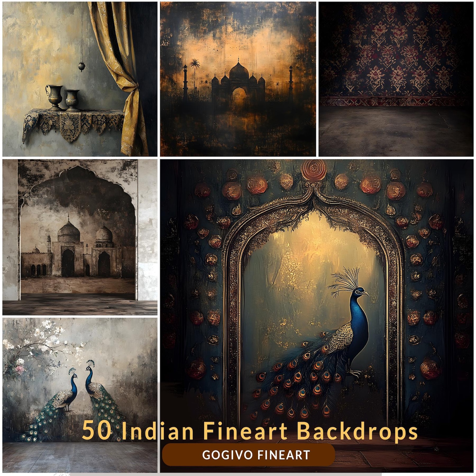 Indian Ethnic Fine Art Textures Digital Photo Backdrops, Indian Style ...