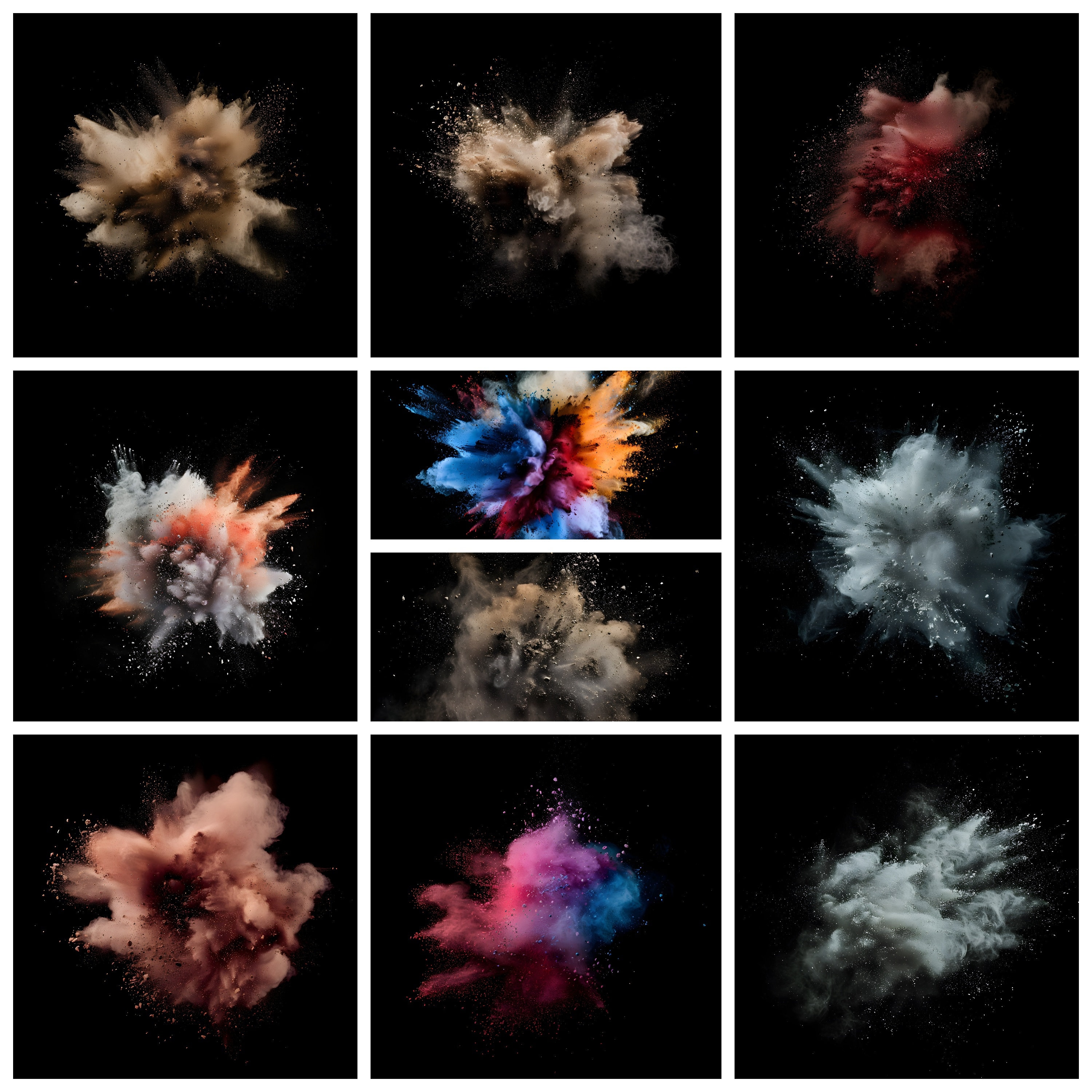 Explosion Color Powder Digital Backdrop Colored Smoke Bomb Explosion ...