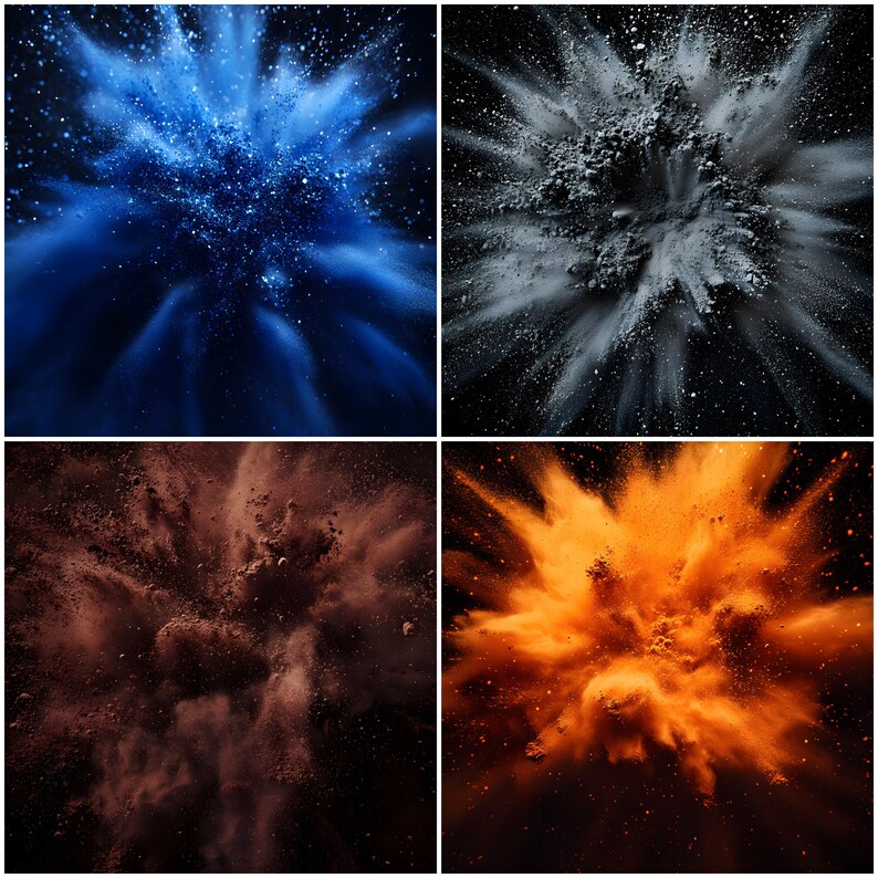 Explosion Color Powder Digital Backdrop Colored Smoke Bomb Explosion ...