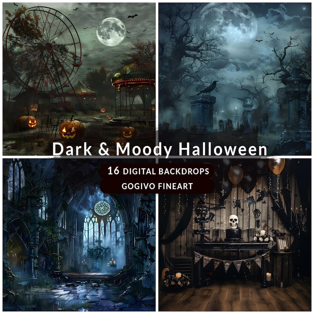 Halloween Digital Backdrop Scary Halloween Digital Photo Background in ...