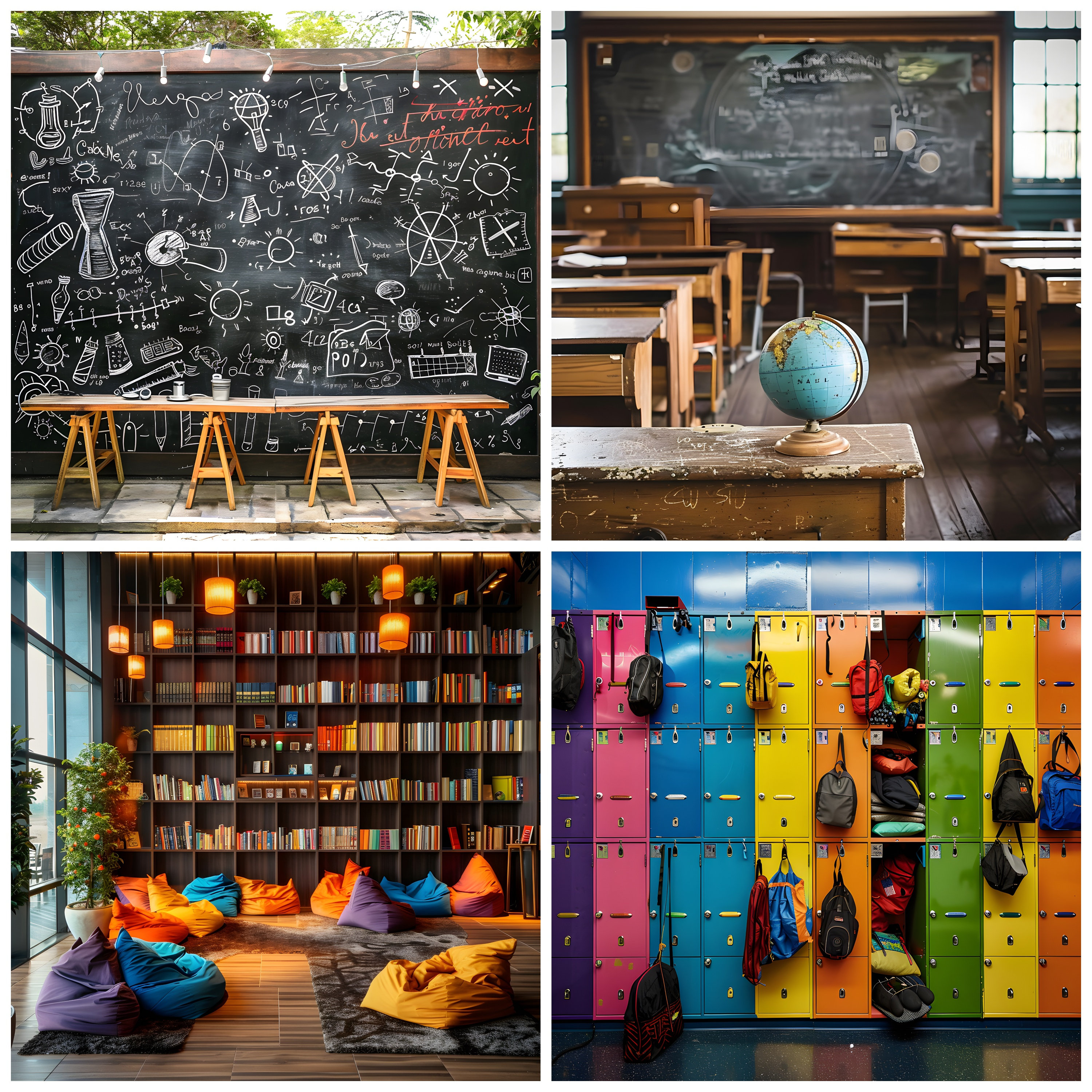 Back to School Digital Backgrounds and Photo Backdrops, Kids Portrait ...