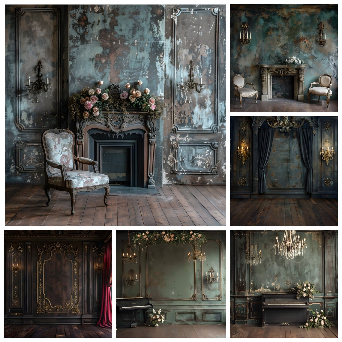Old Master Maternity Digital Backdrop Overlays Vintage Grunge Wall ...