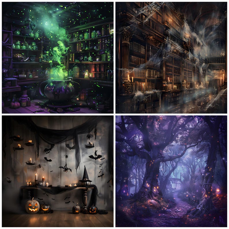 Halloween Digital Backdrop Scary Halloween Digital Photo Background in ...