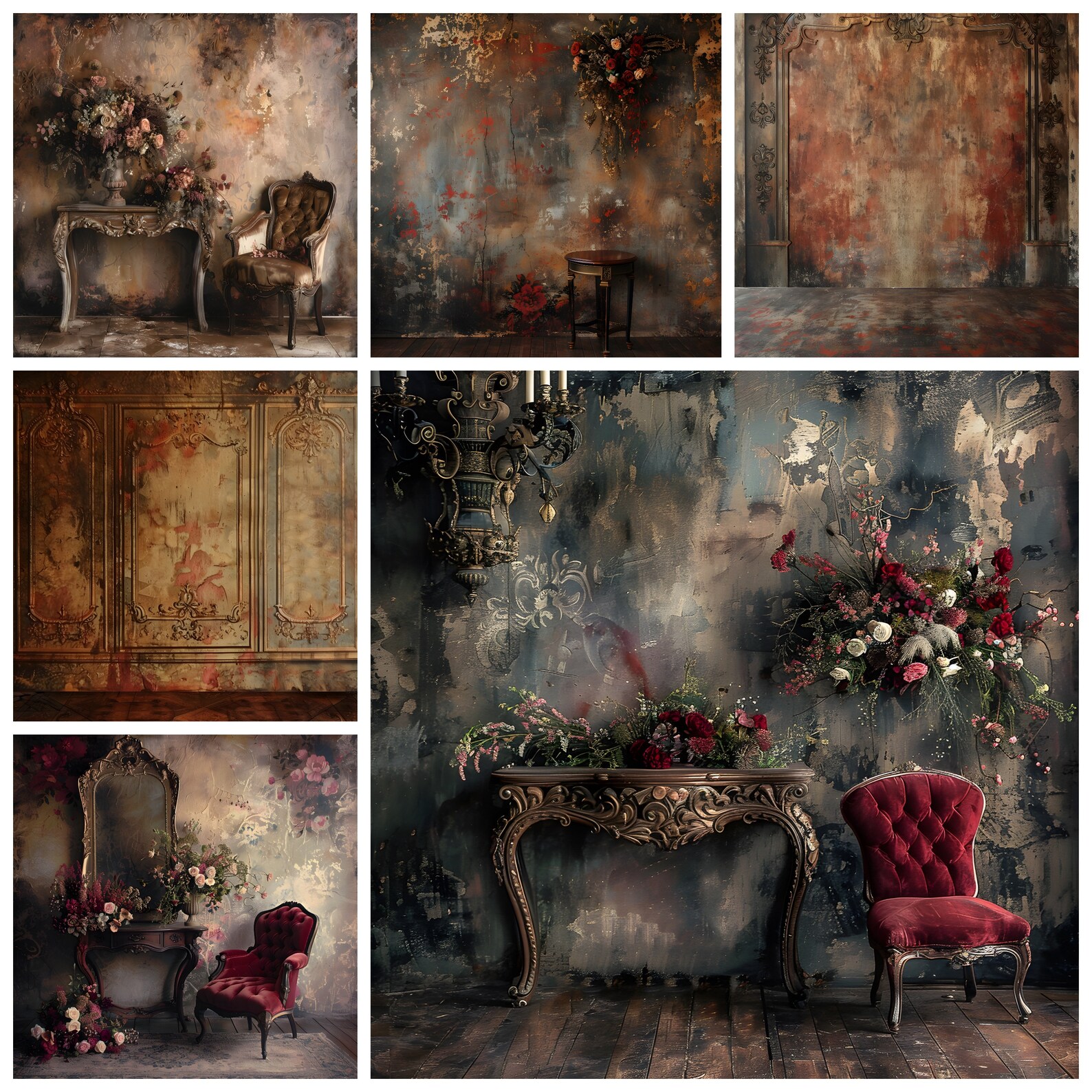 Old Master Maternity Digital Backdrop Overlays Vintage Grunge Wall ...