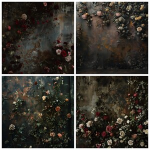 Moody Floral Wall Digital Backdrop Maternity Digital Backdrop Moody ...