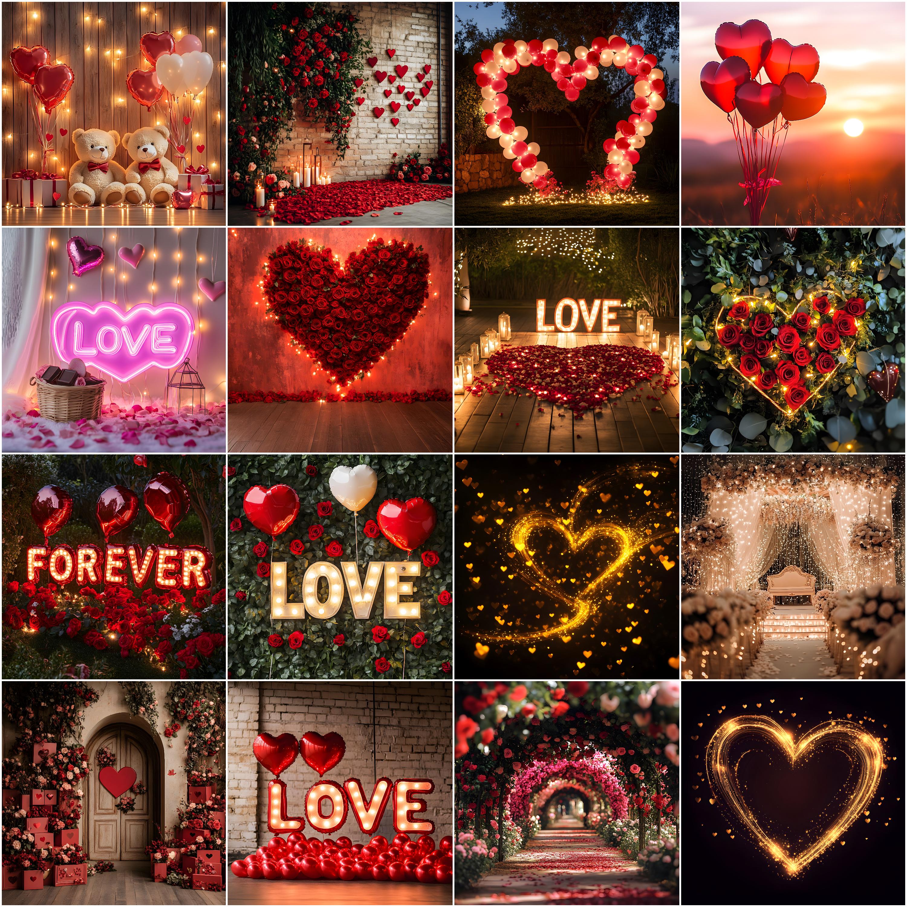 Romantic Valentine's Day Digital Backdrops | Love-themed Photography ...
