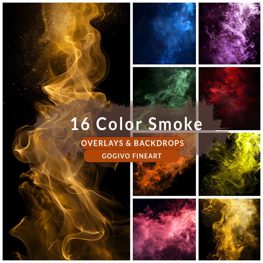 Color Smoke Overlay, Photoshop Overlays, Digital Smoke Photo Backdrop ...
