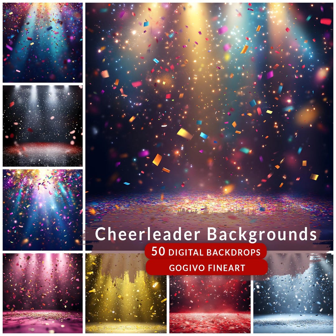 Cheerleader Digital Backdrops for Sports Photography Cheer Background ...