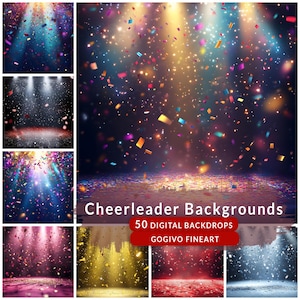 Cheerleader Digital Backdrops for Sports Photography Cheer Background ...
